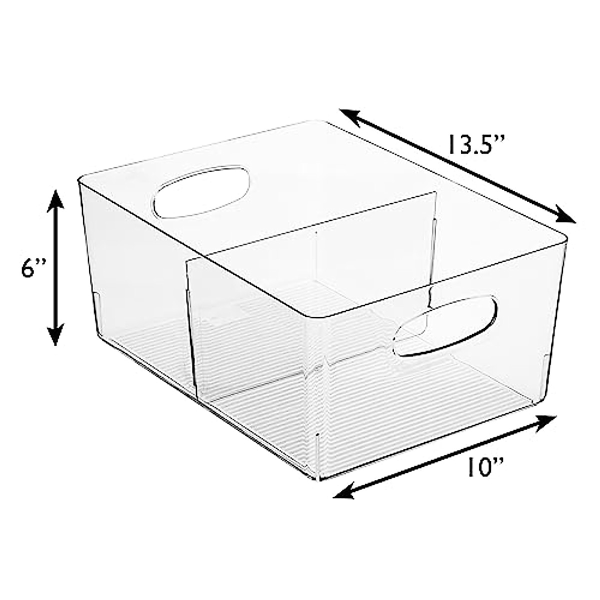 ClearSpace Plastic Storage Bins with Divider – Perfect Kitchen Organization or Pantry Storage – Fridge Organizer, Pantry Organization and Storage Bins, Cabinet Organizers
