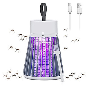 Bug Zapper for Indoor & Outdoor - Rechargeable Mosquito and Fly Killer with LED Light, Portable Electric Mosquito Zapper for Home Bedroom Camping, Mosquito Trap Up to 6 Hours of Battery