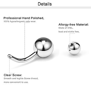 Dyknasz 14G 6MM (1/4") Short Length Surgical Steel Belly Button Rings Clear Diamond CZ Navel Ring Body Piercing Jewelry for Women Men 12 Pieces Silver-Tone Rose Gold Black