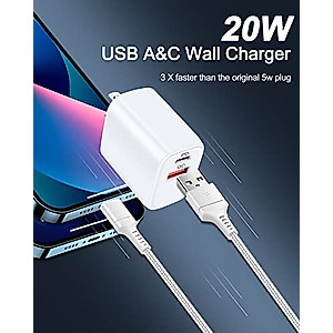 iPhone Fast Charger Kit for iPhone 14/13/12/11 Pro Max, X/XR/XS/SE, 8/7 Plus, 6/6s/5c, Quick Charge 3.0 Wall Plug Cigarette Lighter Car Adapter + Apple MFI Certified USB to Lightning Cable[2Pcs/3FT]