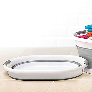 FRS Collapsible Plastic Laundry Basket - Large Folding Pop Up Laundry Basket Space Saving Storage Container Organizer