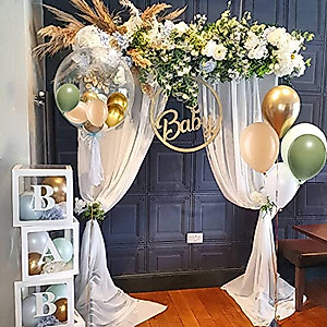 Sage Green Gold White Latex Balloons,50 Pcs 12 Inch Green and blush Gold Party Balloons For Birthday Baby Shower Engagement Wedding Anniversary Party Decorations