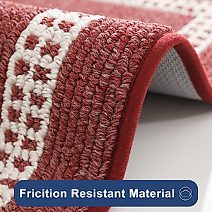COSY HOMEER Kitchen Rugs Non-Slip 20x30/20x48 Inch Thick Polypropylene Standing Mat for Home Machine Washable, Red