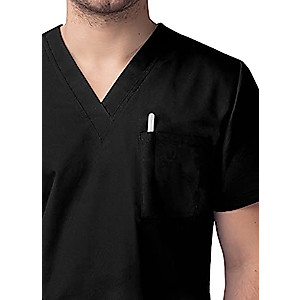 Sivvan Unisex Scrubs - Classic V-Neck Top & Drawstring Pants Scrub Set - S8400 - Black - M