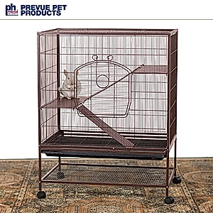 Prevue Pet Products Rat, Chinchilla, Baby Ferret Cage, Metal Home Crate for Small Animal Critters, Chew-Proof House with Caster Wheels, Earthtone Dusted Rose Hammertone Finish 31 inches x 20.5 inches x 40 inches