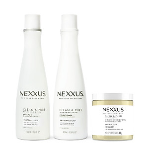Nexxus Clean & Pure Hair Regimen Pack Shampoo, Conditioner and Scrub Detox Hair Products Sulfate Free, Silicone free, Paraben Free 3 Count