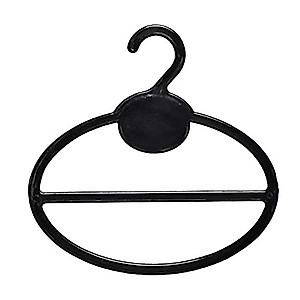 10Pcs Circle Shape Clothes Hanger Multifunction Scarf Belt Hangers Tie Scarf Ring Hanger Non Slip Non Slip Organizer Hangers Hook Rack for Ties Scarves Shawls(Black)