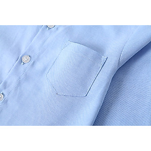 Kimocat Boys’ Plaid Button Down Polyester Casual Dress Shirt Slim Fit +Vest+Pant Outfits (Blue, 1-2T)