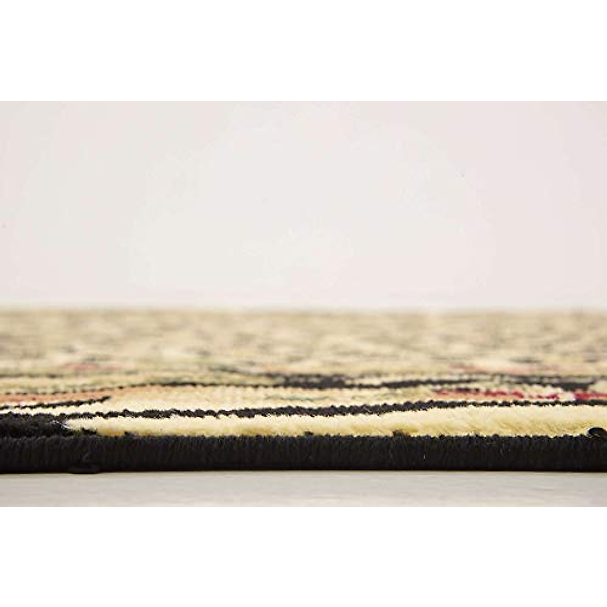 Unique Loom Wildlife Collection Animal Inspired with Cheetah Bordered Design Area Rug, 5 ft x 8 ft, Ivory/Black