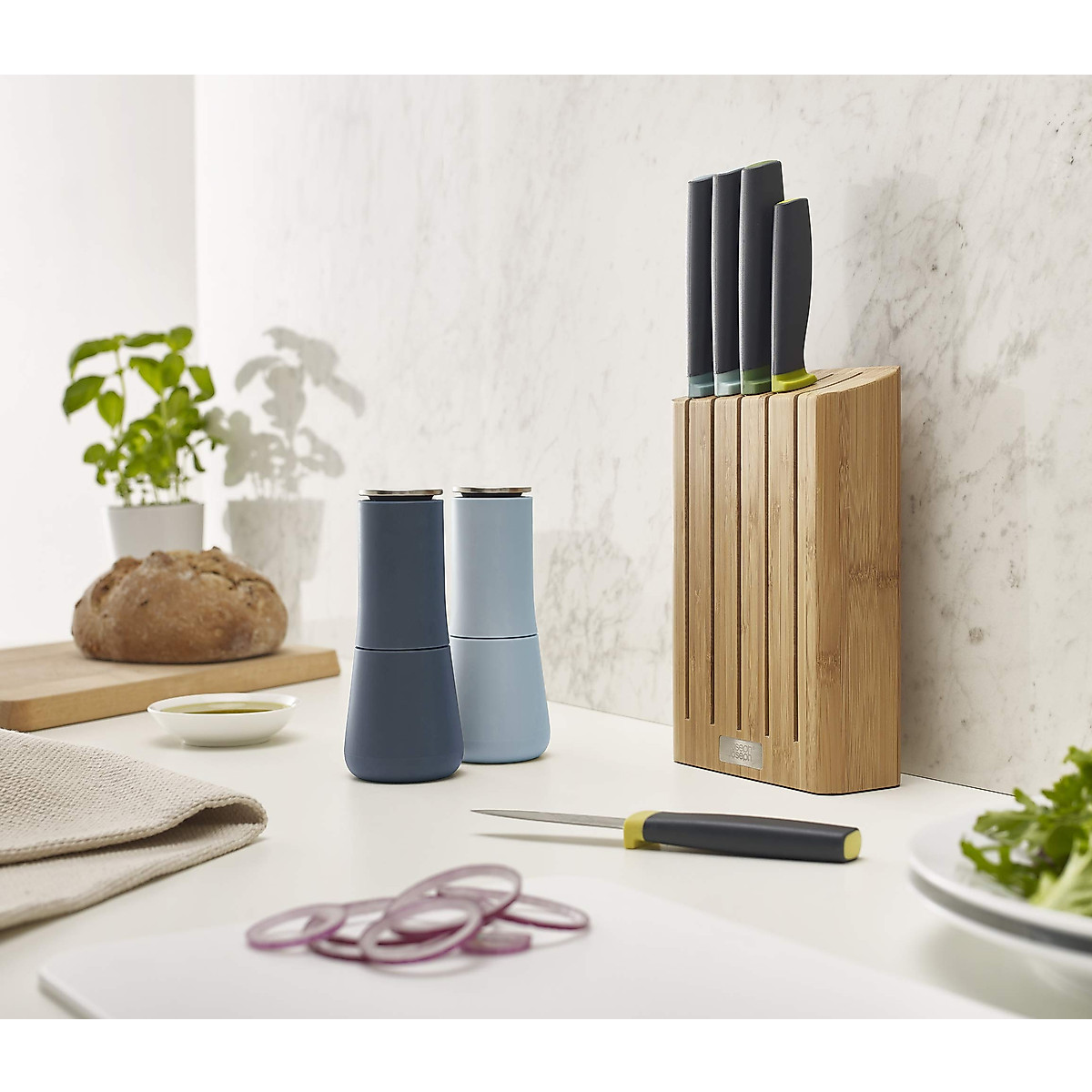 Joseph Joseph Milltop Non-Spill Salt & Pepper Mill Set-Editions (Sky), Regular