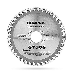 Gunpla 3 Pieces 4-1/2-inch 40 Tooth Alloy Steel TCT General Purpose Hard & Soft Wood Cutting Saw Blade with 7/8-inch Arbor(Reduce Ring 5/8 inch)