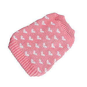 ULTECHNOVO Cat Sweater Pug Pattern Puppy Size Clothing Hoodies Warm Sweater, Maltese Cat Yorkshire Small Poodle Chihuahua Knitting Jumper Pet Clothes Sweater Xs Costume Sweaters Dog Jacket