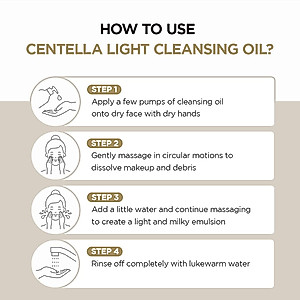 SKIN1004 Madagascar Centella Light Cleansing Oil 6.76 fl.oz, 200ml | Gentle Oil Cleanser for Face, Korean Facial Cleanser, Double Cleansing