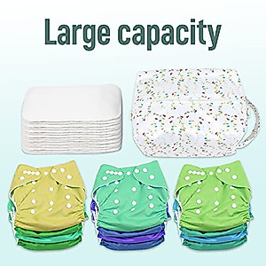 Pedobi 2 Packs Reusable Cloth Diaper Wet Dry Bags - Large Hanging Wet Bags with Buttons for Stroller - Waterproof Pod Cloth Diaper Bag - Washable Wet Bag for Diapers, Travel, Pool (Leaves)