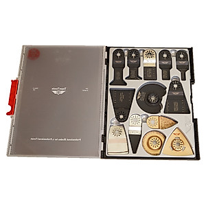 18 x TopsTools SW_UNK18 OMT Mix Blades Box Set for Bosch Fein MultiMaster (Non-StarLock) Makita Milwaukee Genesis Chicago Craftsmen Nextec Rockwell Ryobi Hitachi Multi Tool Accessories