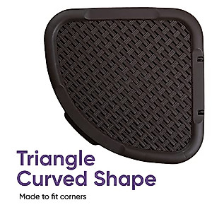 (2 pack) Corner Laundry Hamper Baskets with Lid 50 Liter - Brown Wicker Hamper, Durable, Lightweight Bin with Cutout Handles - Storage Dirty Cloths Curved Shape Design Fits Bathroom