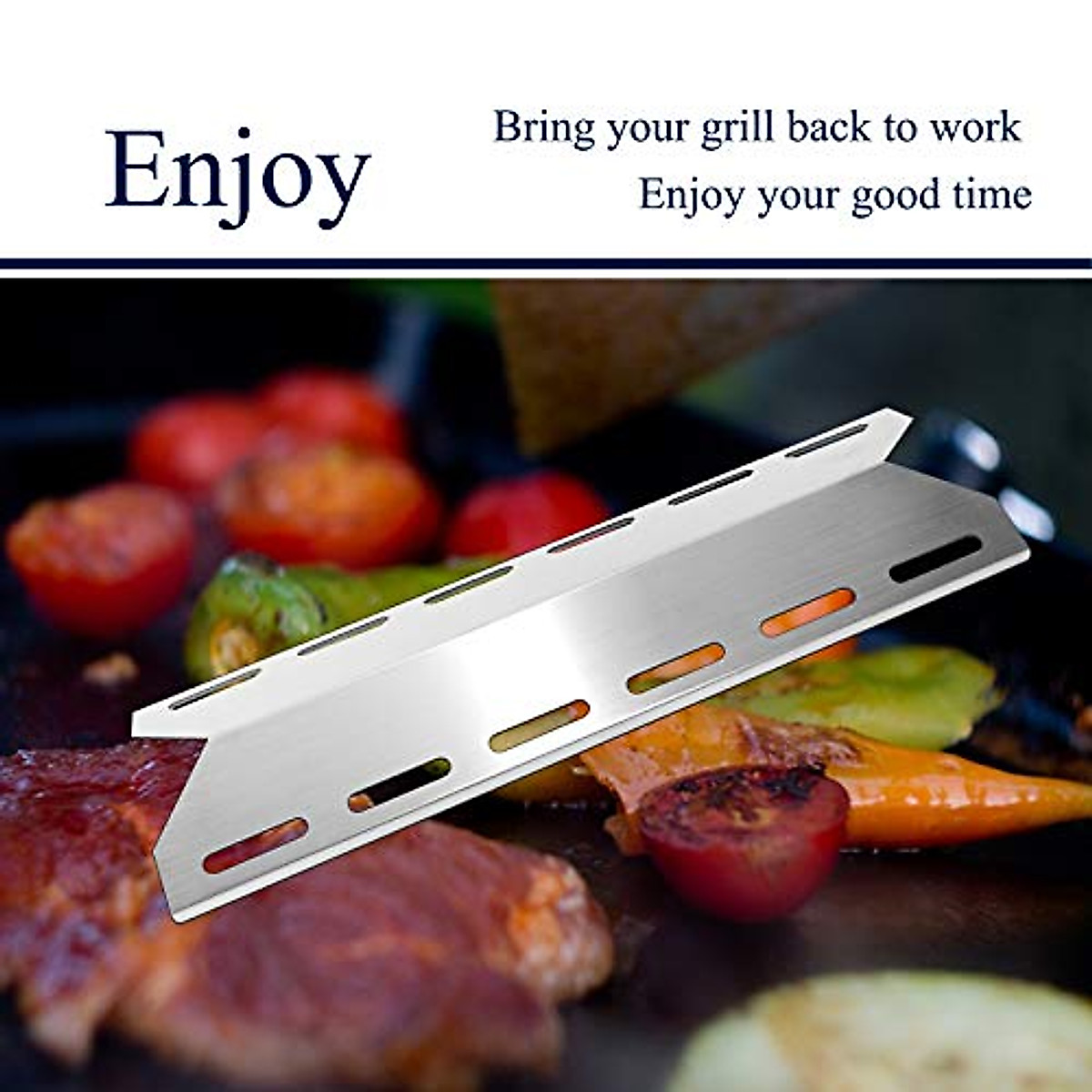 Folocy 17 5/16" Grill Heat Plates Tent Burner Cover BBQ Gas Grill Replacement Parts for Charmglow 720-0234, 720-0289, Nexgrill 720-0234, 720-0289, 720-0335, Kirkland 720-0025, Perfect Flame 720-0335