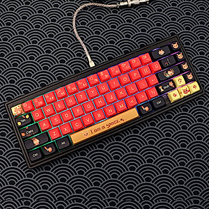 Squirrel Diary XDA Keycap 139 Keys Keycap Five-Sides Thermal for Mechanical 7U 6.25U Space XDA Profile Keycaps Cartoon Animal Theme 139-key Keycap Set for Gaming Keyboards