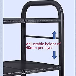 BIENKA Kitchen Cabinet Shelf Countertop Storage Shelf Desktop Pantry Shelf Cupboard Shelf Organiser for Kitchen Bedroom Bathroom Shelf ( Color : Black , Size : Double Layer 8 Board )