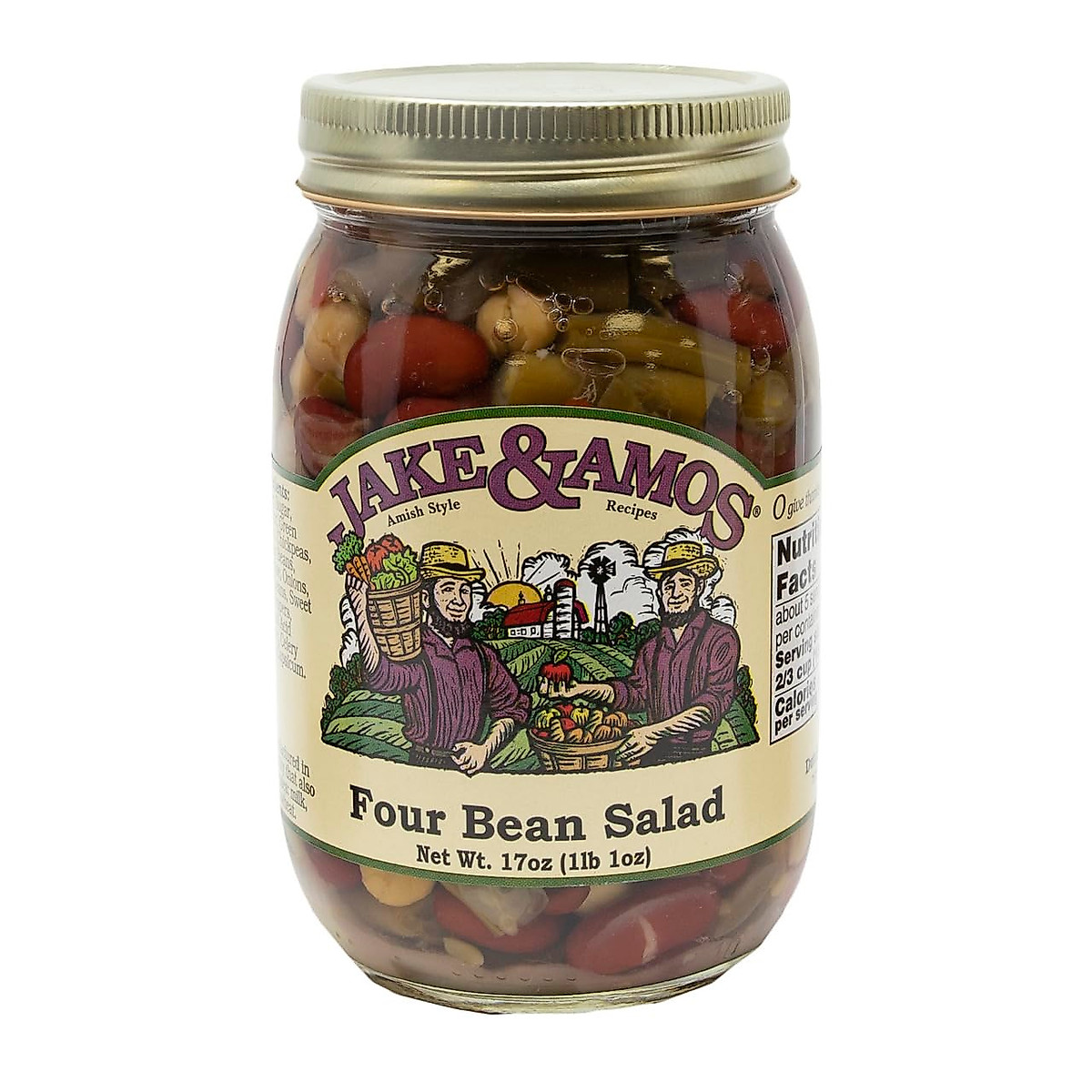 Jake & Amos Four Bean Salad, Pack of 2 (16 Oz. Jar)