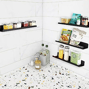 Over Sink Shelf Wall Mounted for Bathroom Mirror Behind Faucet Floating Tray Narrow Counter Organizer Shelf Self Adhesive Shower Shelves for Bathroom, Laundry Room, Kitchen, Farmhouse, RV, 15.7"x2