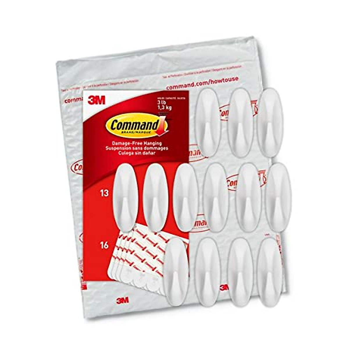 Command Medium Designer Hooks, 13 Hooks, 16 Strips/Pack