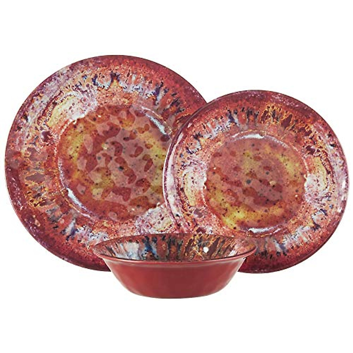 Certified International Radiance Red Melamine 12 pc Dinnerware Set