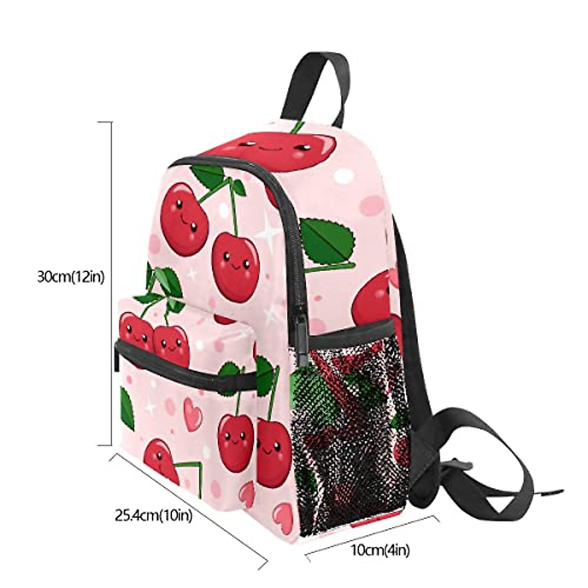 ZGONOHYE Girls Cute Mini Backpack Funny Cute Cherry Pattern Heart Small Backpack Purse for Women School Bag for Girls Boys