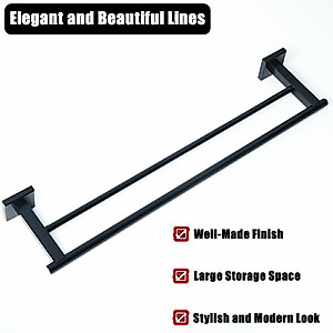 Alise Double Bath Towel Bars,Towel Hanger Towel Racks for Bathroom Lavatory,Wall Mount Towel Holder SUS304 Stainless Steel Towel Rails,Brushed Nickel,GKL7902-LS,24 Inch