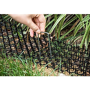 Oceanpax 12 Pack 8.5 X 6.5 Inch Square Cat Scat Mats for Cats with Spikes, Prickle Strips from Digging Cat Deterrent Outdoor Include 6 Staples and 6 Zip Ties