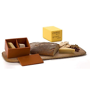 CapaBunga Cheese Vault with Divider - Reusable Artisan Cheese Storage Container for Fridge - Food Grade Silicone Cheese Container 6x4x3.5” - Cheese Keeper for Refrigerator - Butter Cheese Holder