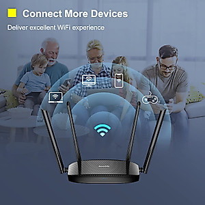 Speedefy WiFi Router for Home, AC1200 Gigabit Dual Band Computer Routers for Wireless Internet, Long Range Coverage, MU-MIMO, IPV6, Beamforming, AP Mode, Guest WiFi and Parental Control (Model K4)