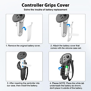 Relohas Deluxe 5 in 1 Silicone Accessories for Meta Quest 3, VR Protective Case Set