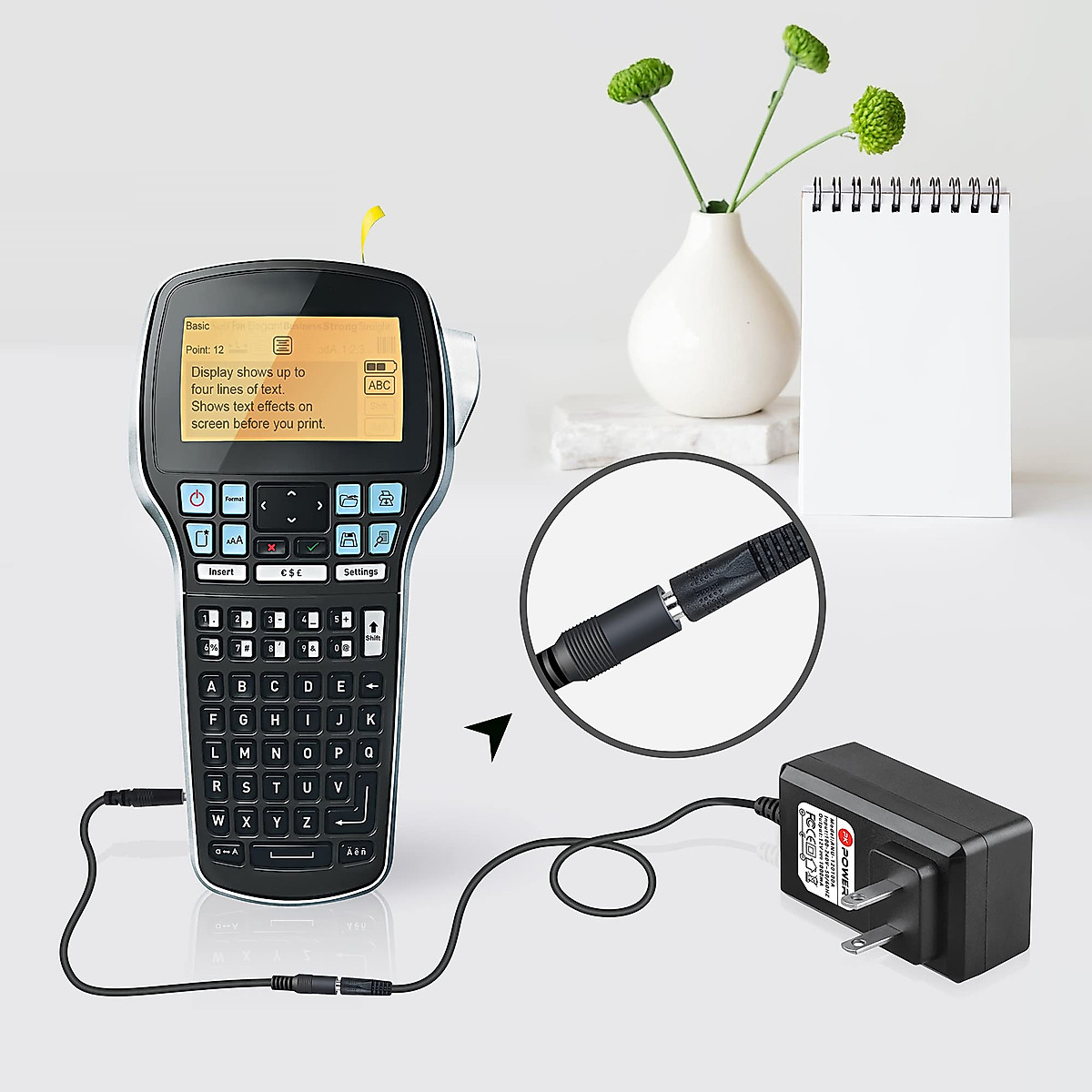 PKPOWER AC Adapter Compatible with Dymo LabelManager 260P 360D 280 1815990, Power Supply for Label Manager LM-280 1754490 420P 1768815 Printer Cord Cable Charger