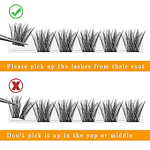 PURELEOR Cluster Lashes 60Pcs Individual Eyelash Extensions C Curl DIY Manga Lash Mixed 8-16mm