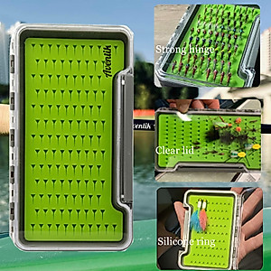 3 PC Fly Fishing Box Silicone Super Slim Waterproof Fly Fishing Tackle Trays Box Best Pocket Storage 7.36"X4.02"X0.63"(waterproof)