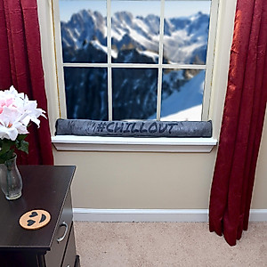 Roe & Moe #Chillout Draft Stopper, Door Bottom Hot/Cold Air Blocker Noise Reducer Insulation Sound Proof Weather Strip Seal Saves Energy, Heavy Duty 36in x 4in