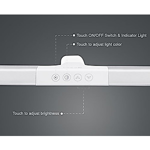 PHIVE LED Task Lamp, 20 Watt Super Bright Desk Lamp with Clamp, Dimmable Gooseneck Monitor Lamp(4 Color Modes, 5-Level Dimmer, Memory Function, Highly Adjustable Office Light/Workbench Lamp) Silver