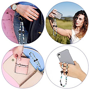 TIESOME Beaded Phone Lanyard, Cell Phone Charm Wrist Strap Heart Clay Beads Keychain for Men Women Cell Phone String Strap