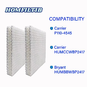 P110-4545 Water Filter for Bryant Carrier P110-4545, HUMCCWBP HUMBBWBP HUMCRWBP series, HUMCCWBP2417 HUMBBWBP2417 HUMCRWBP2417 Humidifiers, 2 Pack