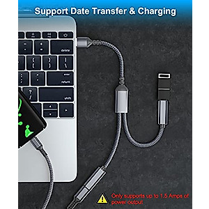 Ruxely USB Male to Dual USB-C Female Splitter Cable,Double Type-C Port Charger Adapter for iPhone 12 13 14 15 Pro Max SE,iPad Air 5 Mini 6,MagSafe,Samsung Galaxy S23 S22 S21 Ultra Plus Z Flip Fold 4 5