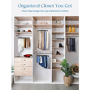 Titan Mall Pants Hangers 30 Pack 12inch Black Plastic Skirt Hanger with Non-Slip Big Clips and 360 Rotatable Hook, Durable and Sturdy Plastic Hanger, Elegant and Economical for Hanging Pants or Skirts