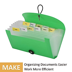 SEEKIND Expanding File Folders 4 Pack, 7.1"4.2" Receipt Organizer Folder Accordion Folder Document with 13 Pocket for Office,Cards,Tickets-Water Resistant
