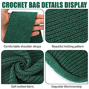 hatisan Women's Crochet Tote Bags Large Crochet Bag Tote bag Aesthetic Knit Bag Shoulder Handbags (Green)