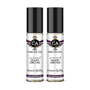 CA Perfume Impression of T. Ford Velvet Orchid For Women Replica Fragrance Body Oil Dupes Alcohol-Free Essential Aromatherapy Sample Travel Size Concentrated Long Lasting Attar Roll-On 0.3 Fl Oz-X2