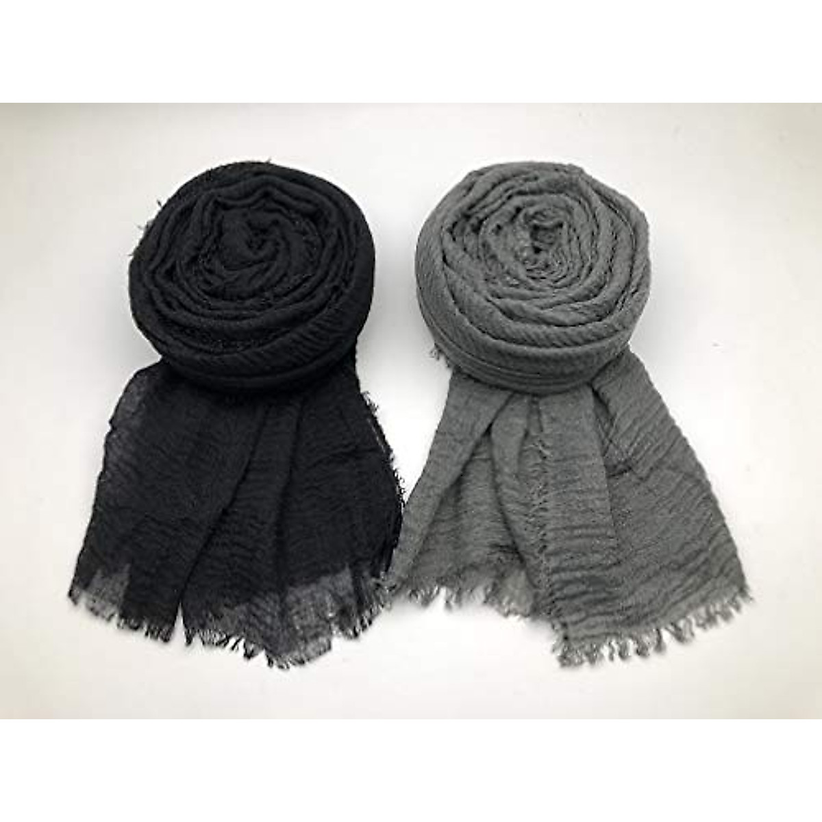 MANSHU 3PCS Women Soft Cotton Hemp Scarf Shawl Long Scarf, Scarf and Wrap, Big Head Scarf.