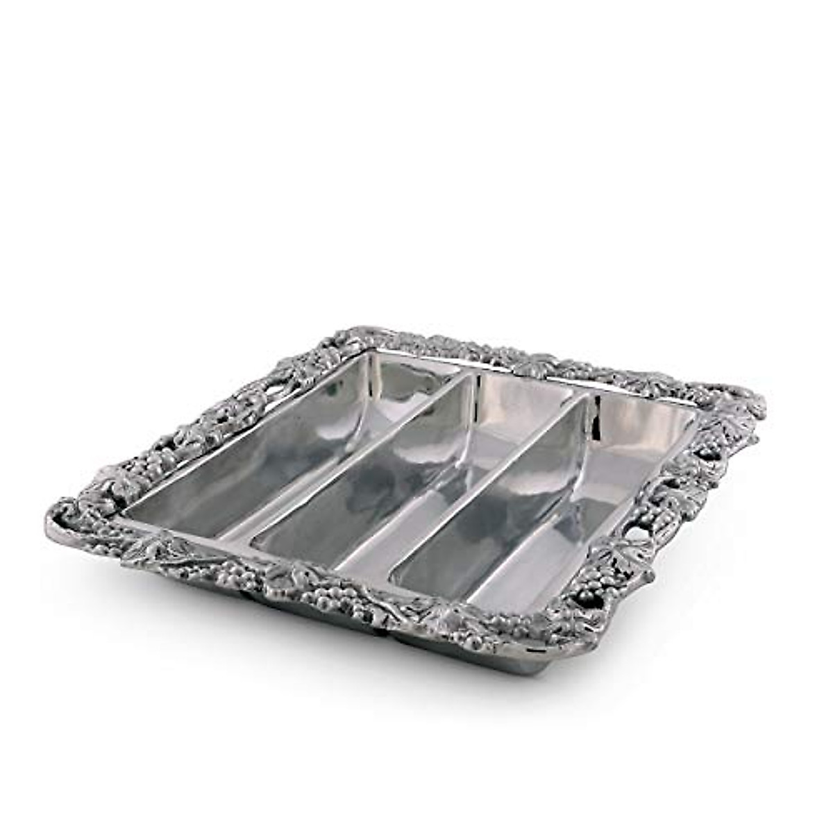 Arthur Court Designs Aluminum Metal Grape Flatware Caddy Silverware Utensil Holder Organizer 13 inch x 11 inch