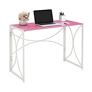 Convenience Concepts Designs2Go Nova Folding Desk, Pink/White