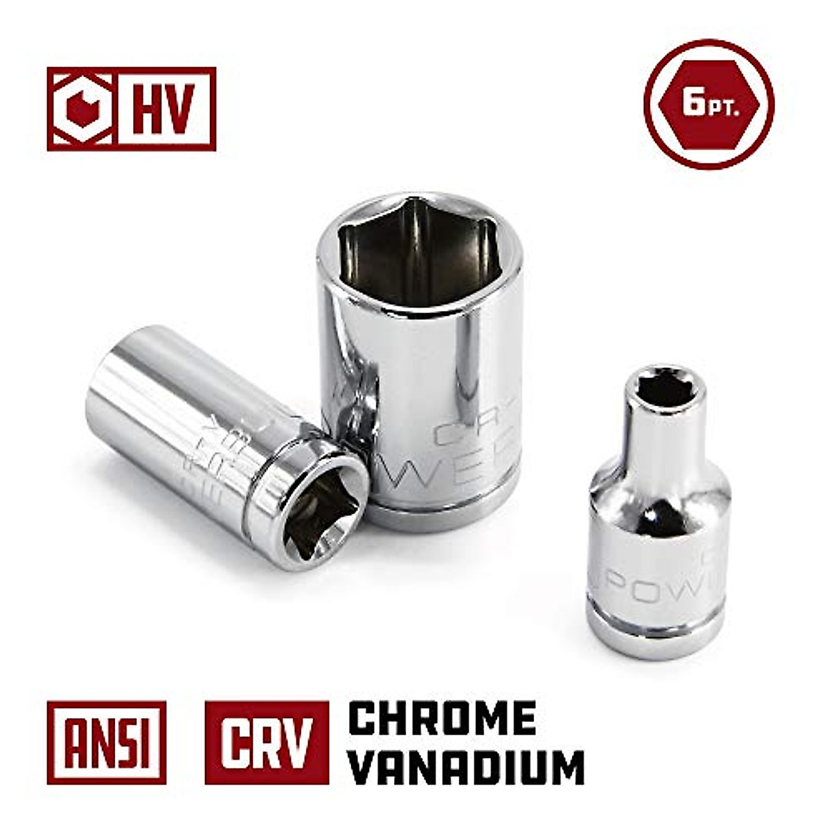 Powerbuilt 11 Piece Metric Shallow Socket Set, 1/4-Inch Drive, 6 Point, Dual Grease Rings, Size Markings - 640498