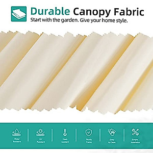 Shintenchi Patio Offset Umbrella w/Easy Tilt Adjustment,Crank and Cross Base, Outdoor Cantilever Hanging Umbrella with 8 Ribs, 95% UV protection and Waterproof Canopy, Cream White